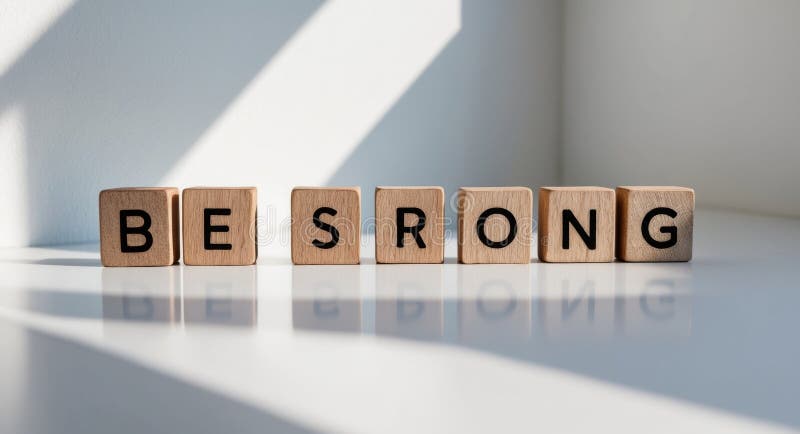 Be Strong Written with Small Wooden Blocks. Stock Illustration ...
