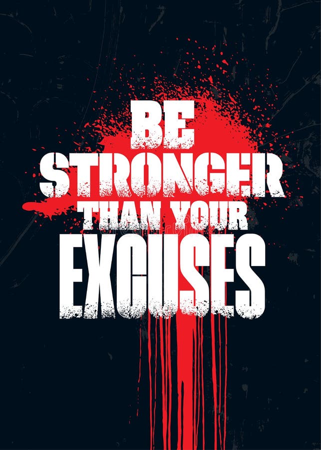 Be Stronger Than Your Excuses Gym Workout Motivation Quote Stamp