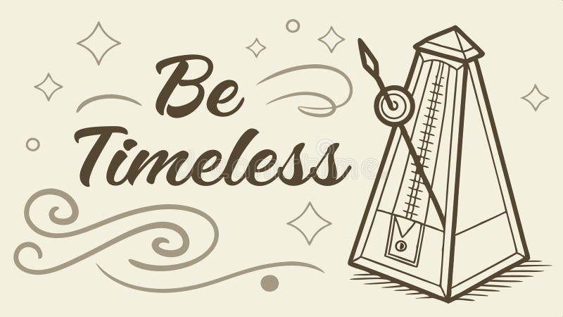 Be Timeless Text with Metronome, Classic and Enduring Themes Artwork ...