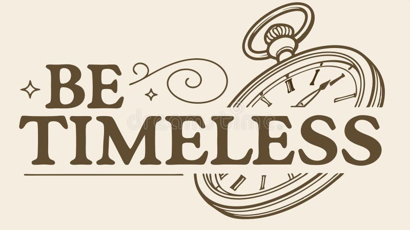 Be Timeless Typography Design, Classic and Enduring Style Vector Design ...