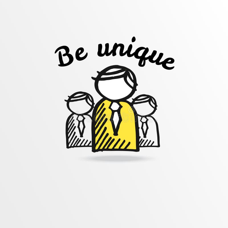 Be Unique Doodle Sketch, Illustration Stock Vector - Illustration of ...