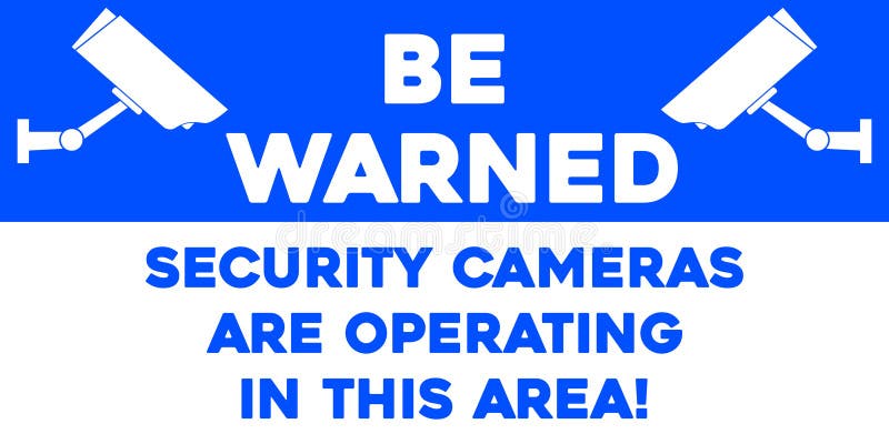 Be warned sticker stock vector. Illustration of surveillance - 312507026
