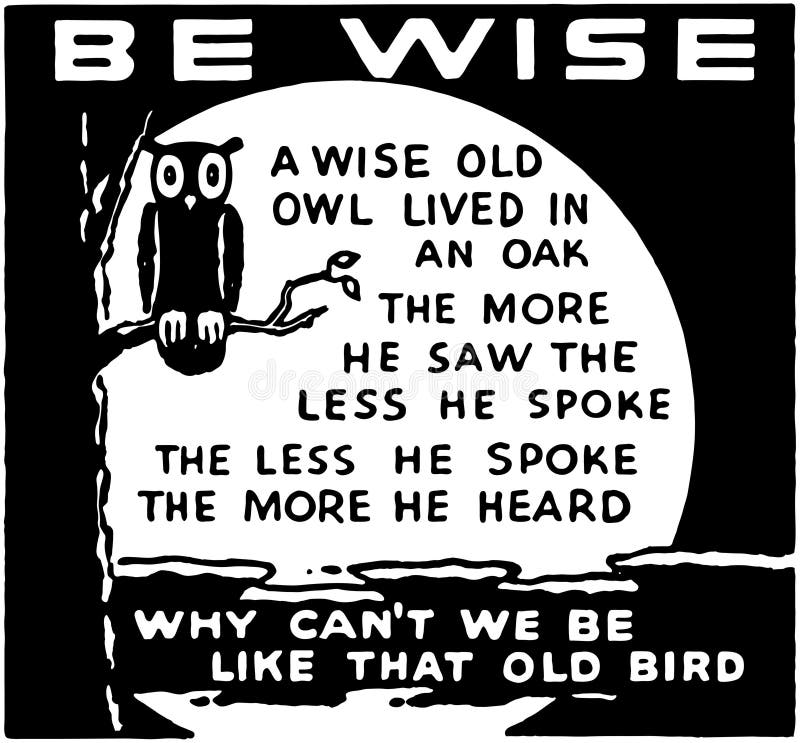 Be Wise stock vector. Illustration of 1940s, cartoons - 42098829