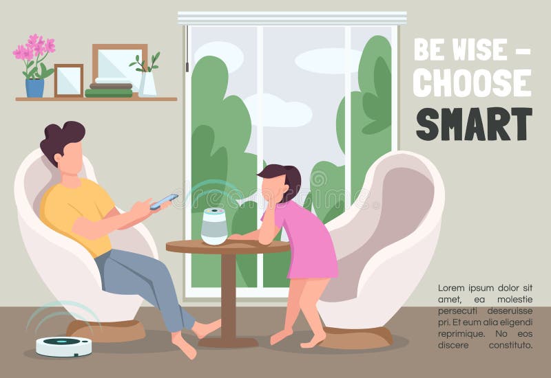 Be Wise, Choose Smart Banner Flat Vector Template Stock Vector ...