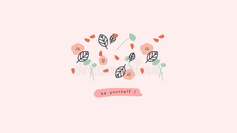 Be Yourself Cute Pink Desktop Wallpaper Stock Illustration ...