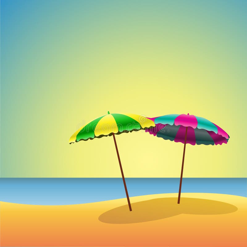 Beach stock vector. Illustration of shore, shade, beautiful - 27158584