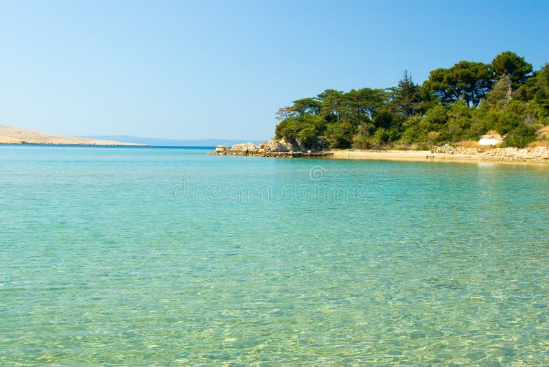 The Wonderful Sea in Ciganka Beach in Rab Arbe Island Croatia Stock ...
