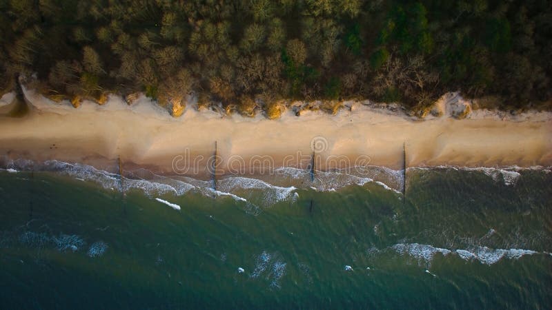Beach from Above: Sun-kissed Sands, Calm Ocean Stock Image - Image of ...