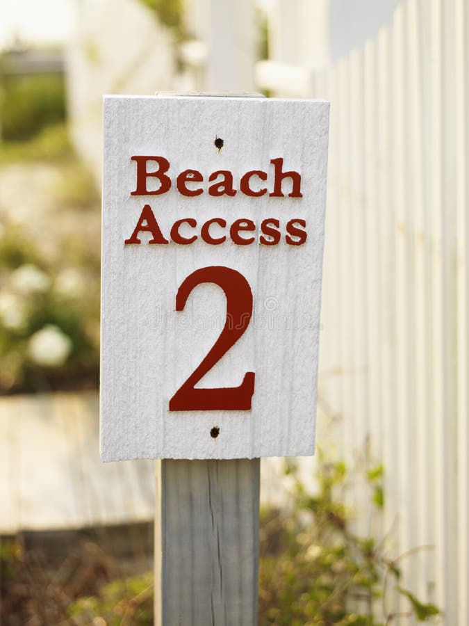 Beach access sign. stock image. Image of head, island - 3284557