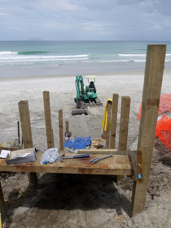 Beach: Access Steps Construction Stock Image - Image of construction ...