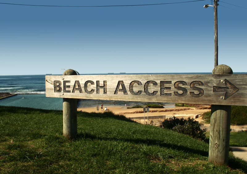 Beach access sign. stock image. Image of head, island - 3284557