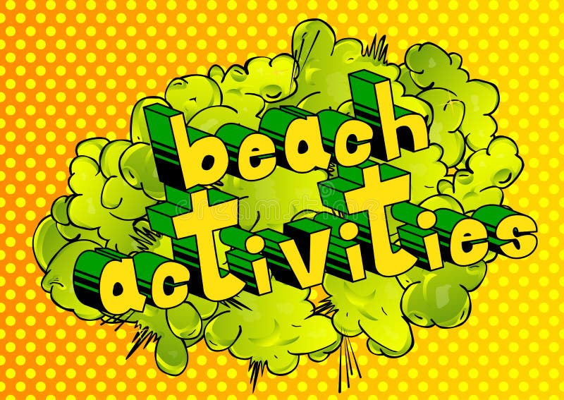 Beach Activities - Comic Book Style Words. Stock Vector - Illustration ...