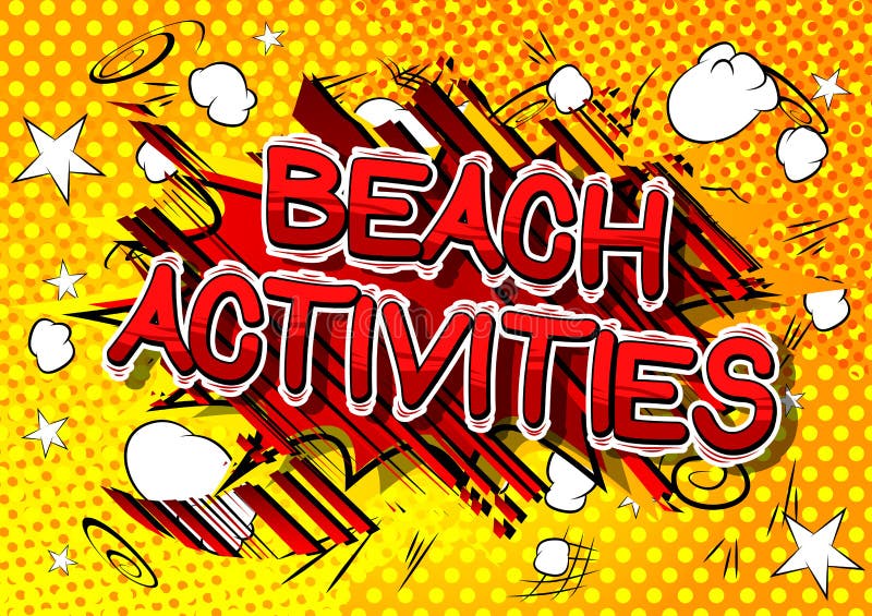 Beach Activities - Comic Book Style Words. Stock Vector - Illustration ...