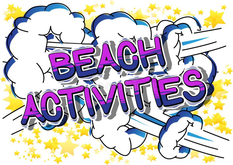 Beach Activities - Comic Book Style Words. Stock Vector - Illustration ...