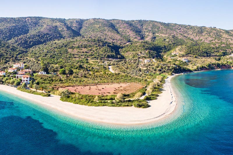 The Beach Agios Dimitrios of Alonissos from Drone, Greece Stock Image ...