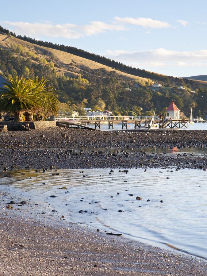 Beach at Akaroa stock image. Image of island, destinations - 18971981