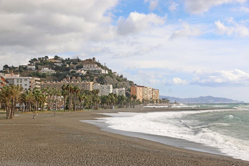 Beach of Almunecar, Spain stock image. Image of spain - 239987585