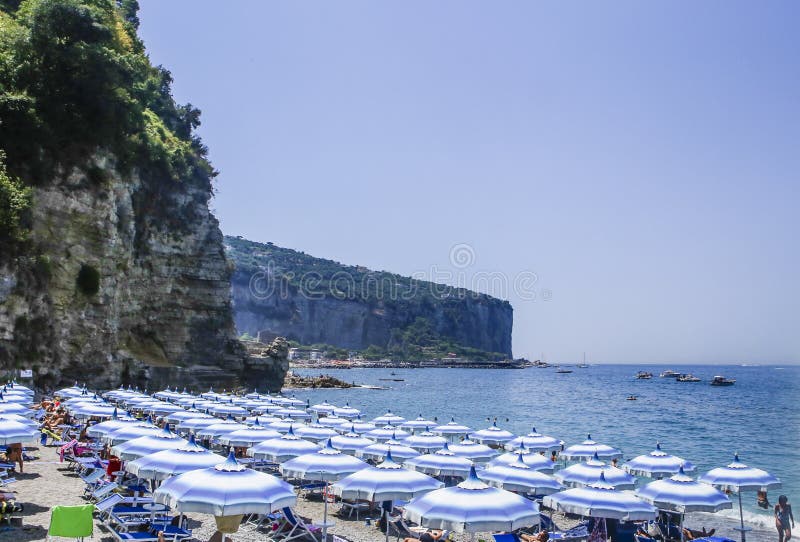 The Beach on Amalfi Coast, Vico Equense Editorial Stock Photo - Image ...