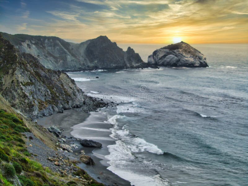 Beach Area in the Coast of California. USA Stock Image - Image of ...