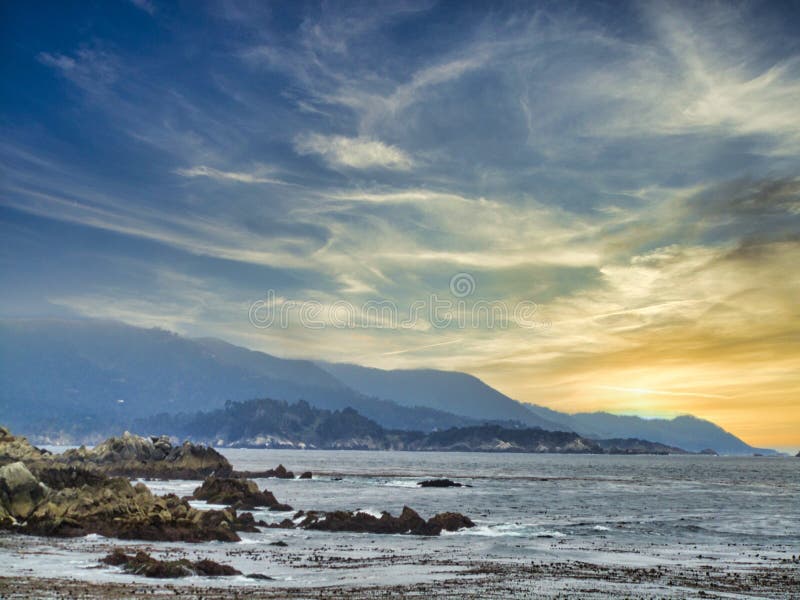 Beach Area in the Coast of California. USA Stock Image - Image of palm ...