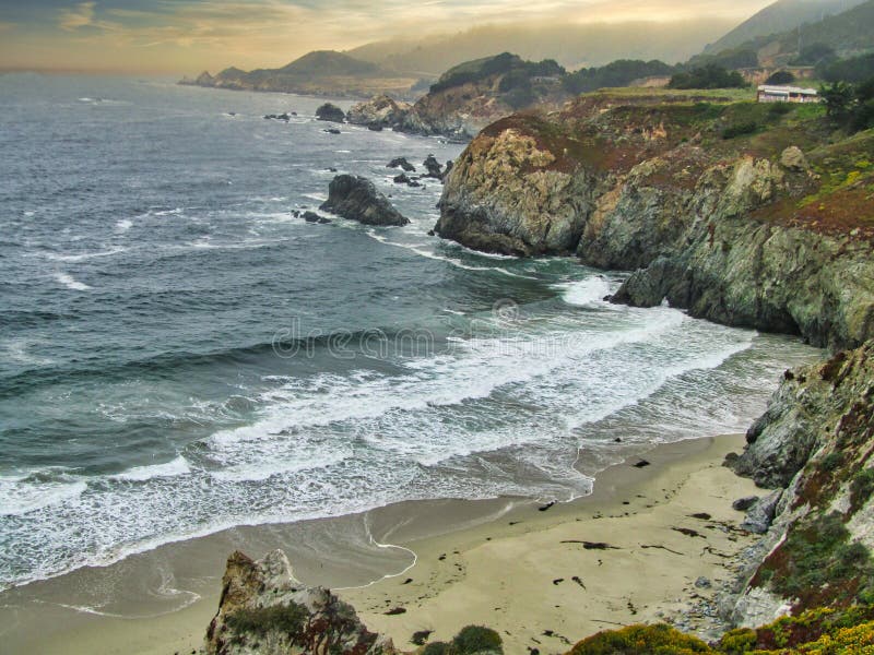 Beach Area in the Coast of California. USA Stock Image - Image of ...
