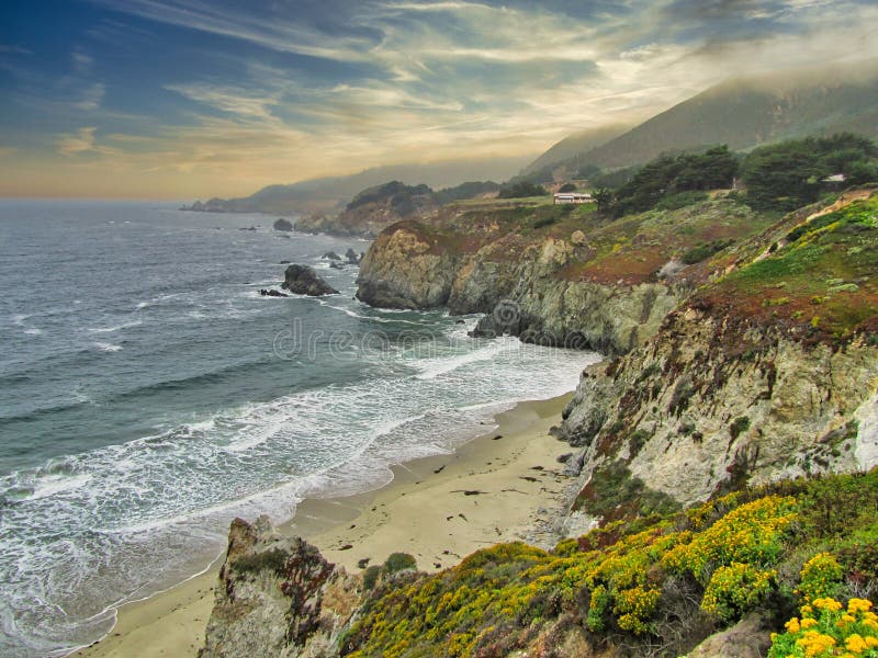 Beach Area in the Coast of California. USA Stock Photo - Image of ...