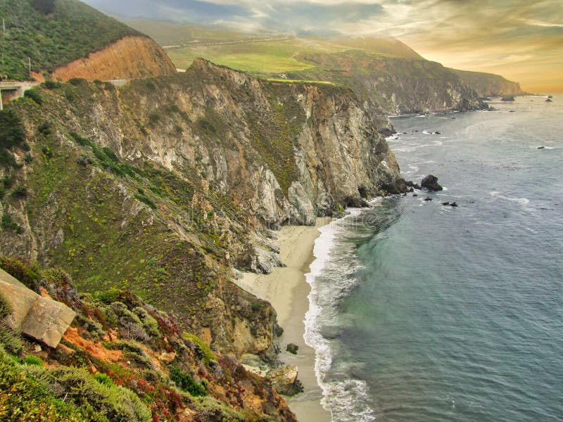Beach Area in the Coast of California. USA Stock Photo - Image of ...