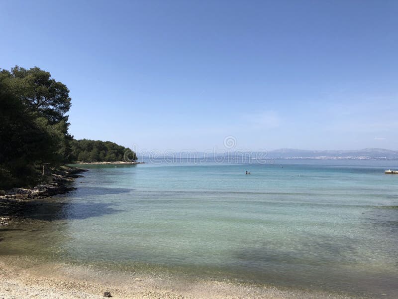 Beach around Supetar stock image. Image of town, holiday - 186203631