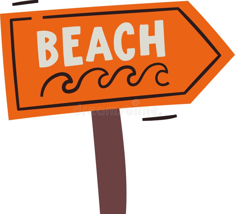 Beach Arrow Navigation Board Stock Vector - Illustration of beach ...