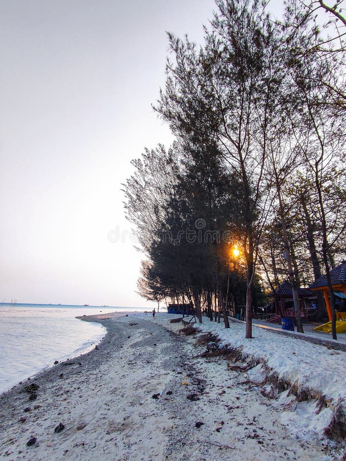 Beach Atmosphere with Beautiful Views of the Sky and Sea Stock Photo ...