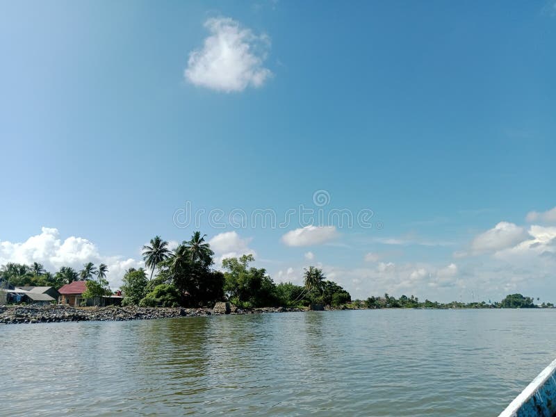 Beach Atmosphere with Green Head Trees? Stock Photo - Image of ...