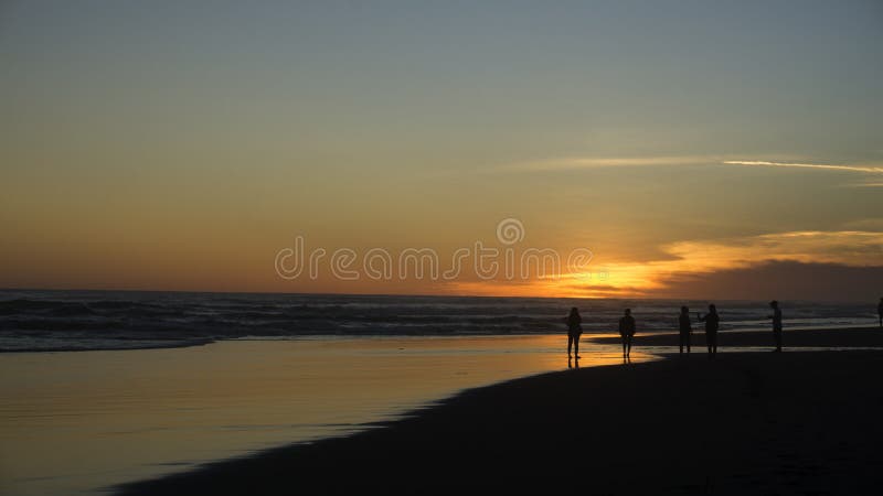 Beach with the Atmosphere of the Sunset Stock Photo - Image of panorama ...