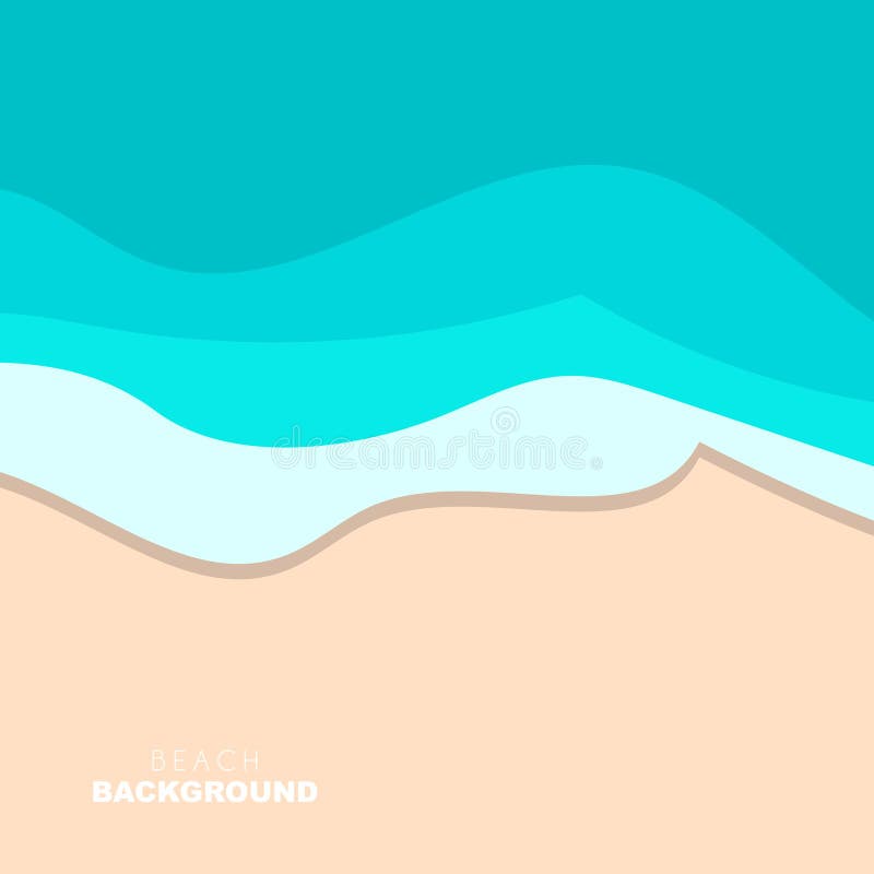 Beach Background, Beach Scene Design with Sand and Ocean Waves ...