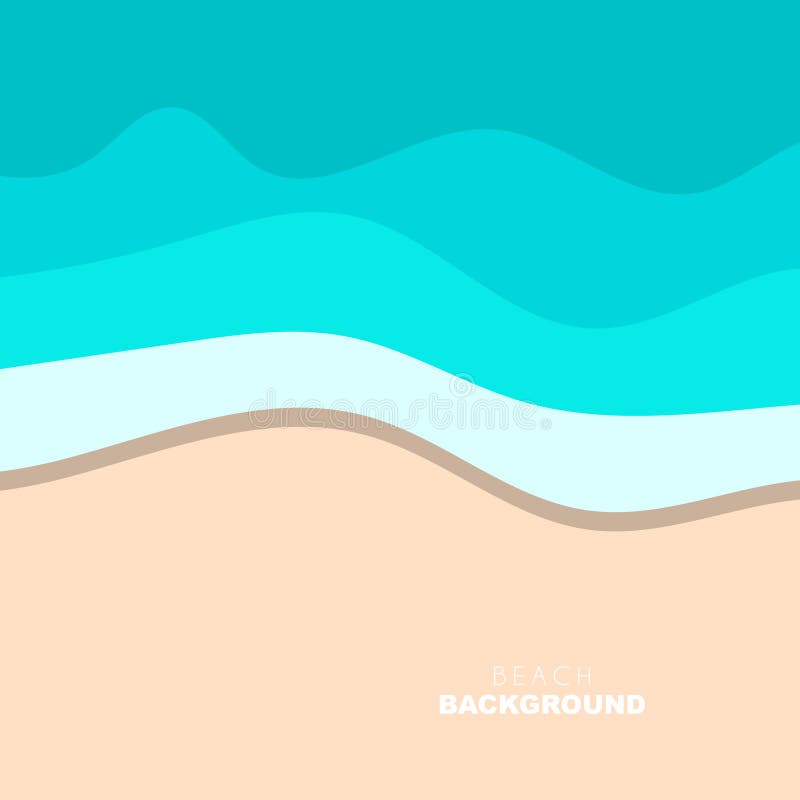 Beach Background, Beach Scene Design with Sand and Ocean Waves ...