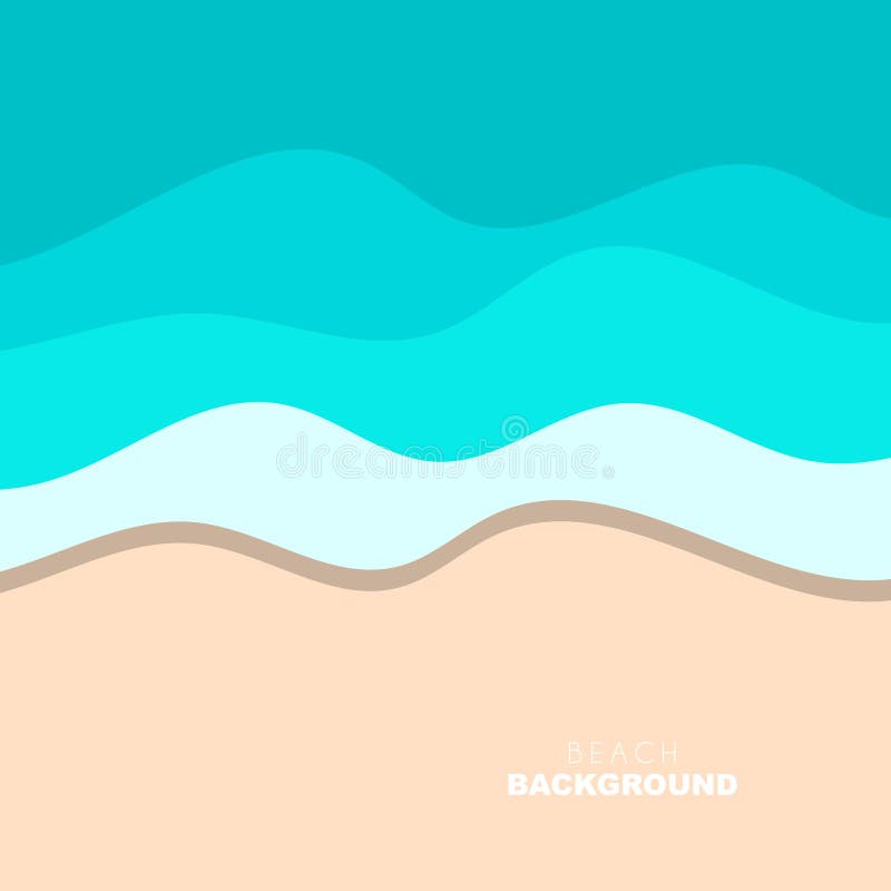 Beach Background, Beach Scene Design with Sand and Ocean Waves ...
