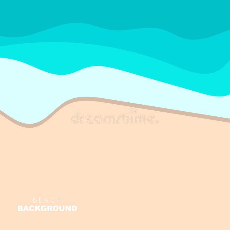 Beach Background, Beach Scene Design with Sand and Ocean Waves ...