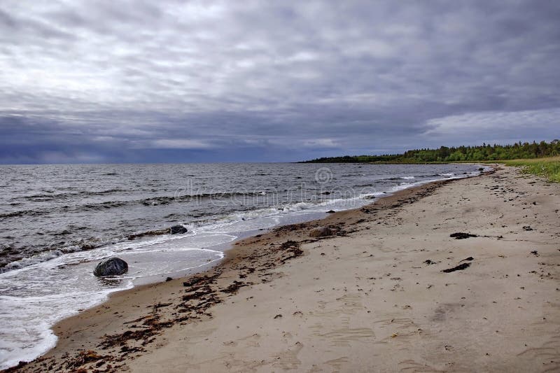 Beach in bad weather stock photo. Image of sand, outdoors - 83608990