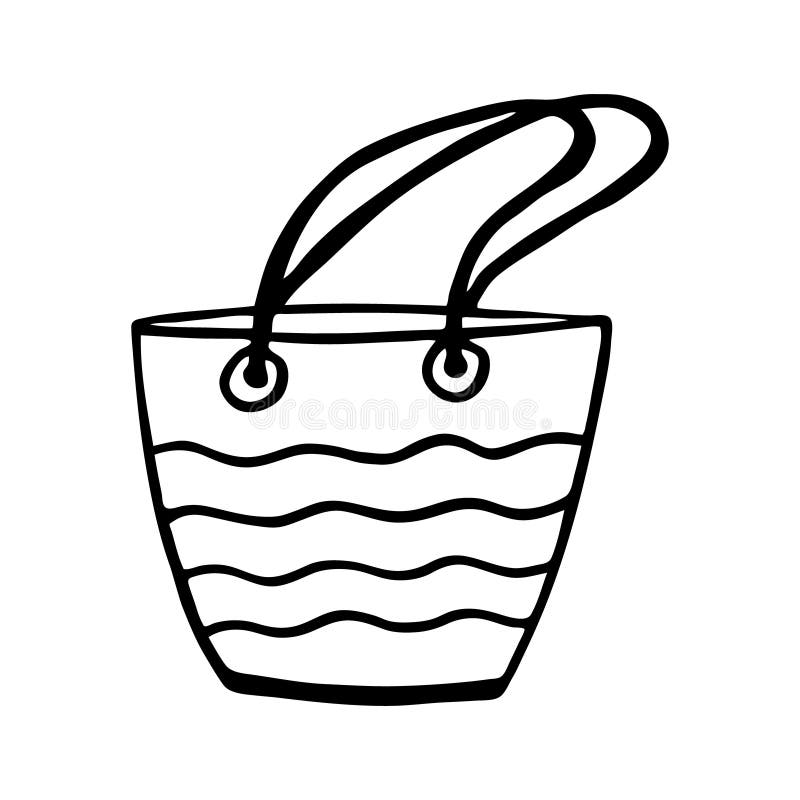 Beach Bag Line Drawing Background Stock Illustrations – 258 Beach Bag ...
