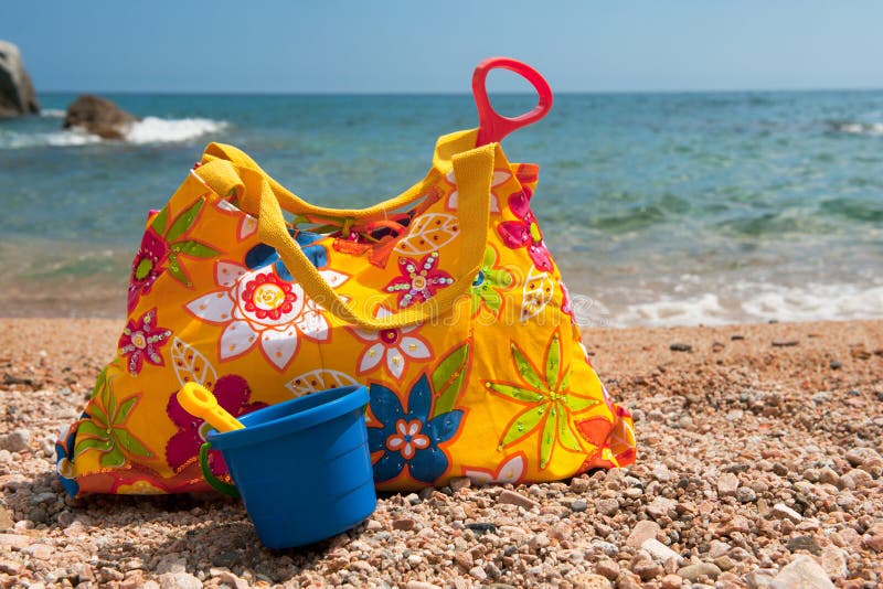 Beach bags stock photo. Image of summer, water, yellow - 14999994