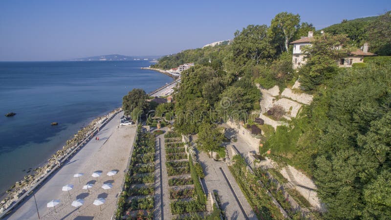Beach in Balchik from Above, Bulgaria Stock Photo - Image of balchik ...