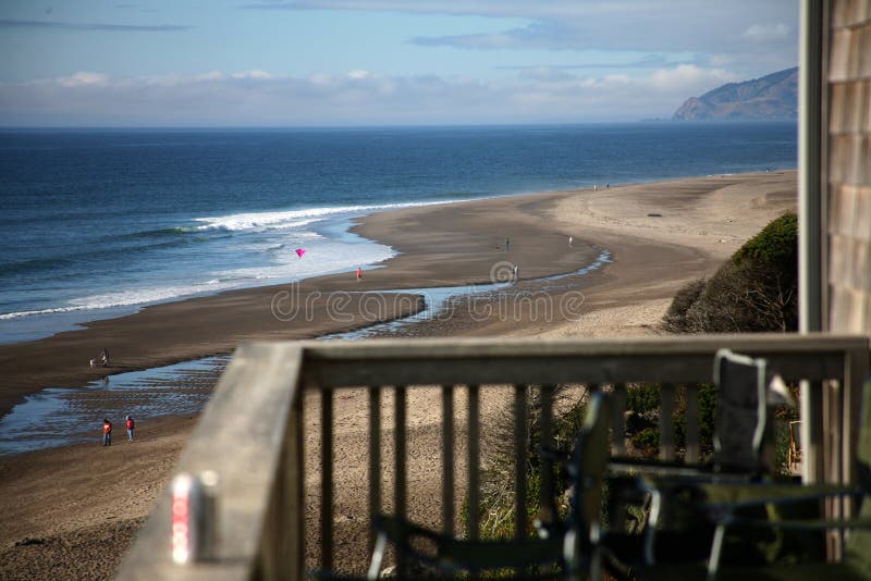 A Beach Balcony Scene stock image. Image of deck, coast - 1161327