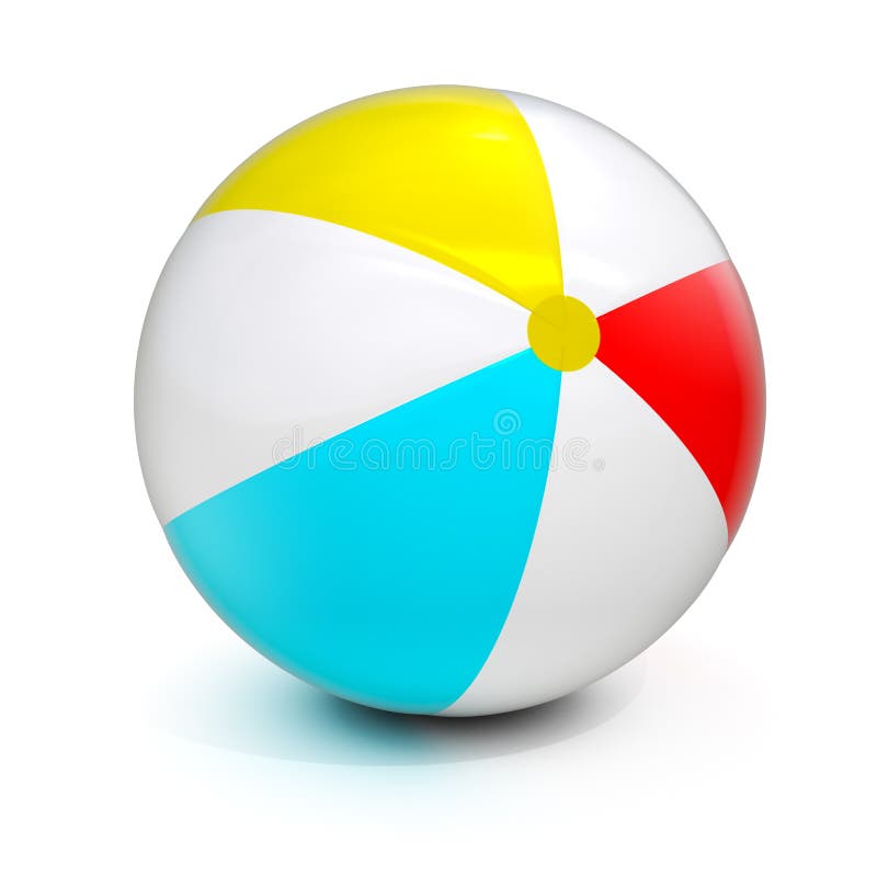 3D Beach Ball Beachball Isolated Stock Illustration - Illustration of ...