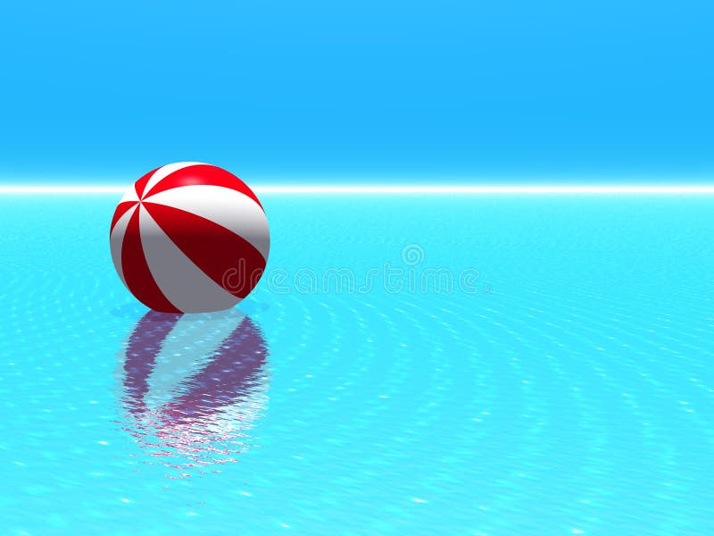 Beach Ball Floating in a Swimming Pool. Summer Background. Stock Vector ...