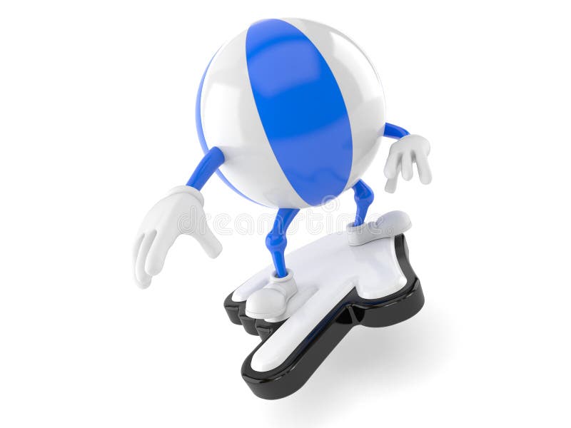 Beach Ball Character with Cursor Stock Illustration - Illustration of ...