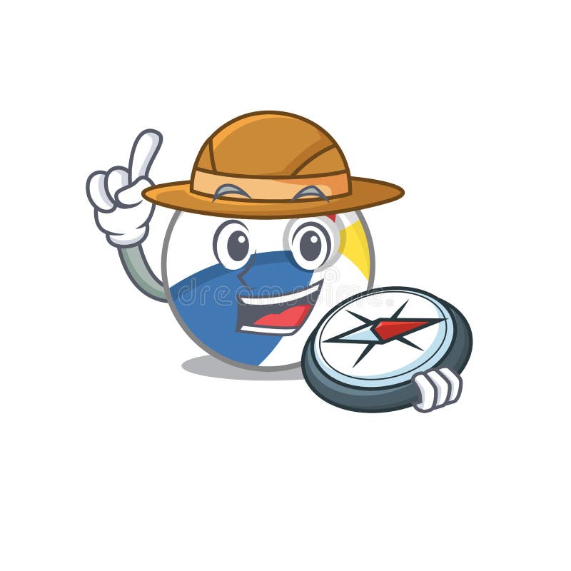 Beach Ball Experienced Explorer Using a Compass Stock Vector ...