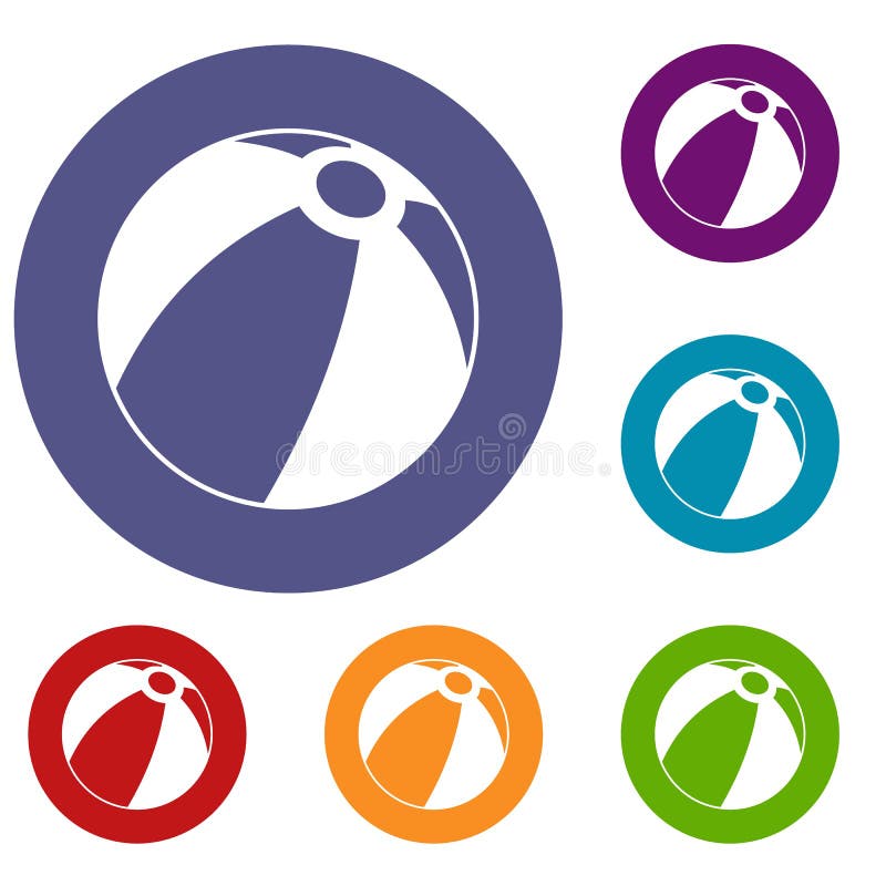 Beach ball icons set stock vector. Illustration of circle - 96434794