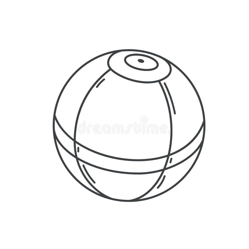 Beach Ball Outline Icon stock vector. Illustration of clear - 248045085