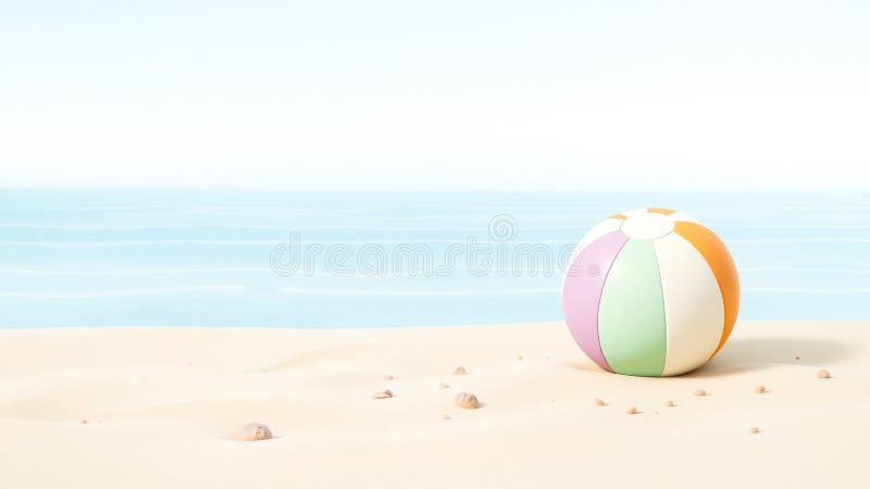 Beach Ball is Sitting on the Sand Stock Photo - Image of relaxation ...