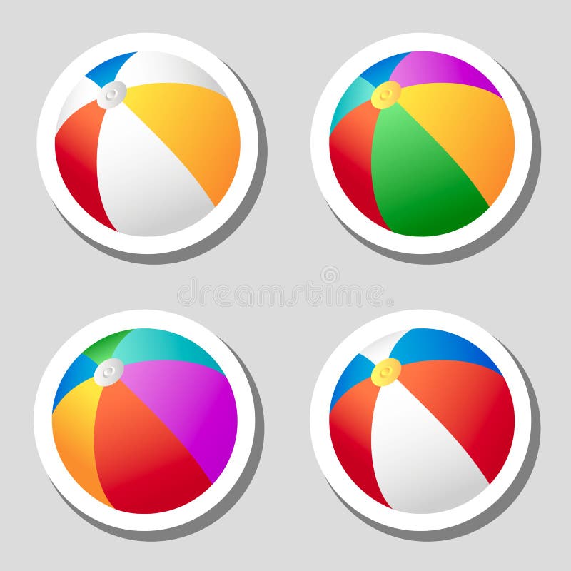 Beach ball stickers set stock vector. Illustration of symbol - 41832682