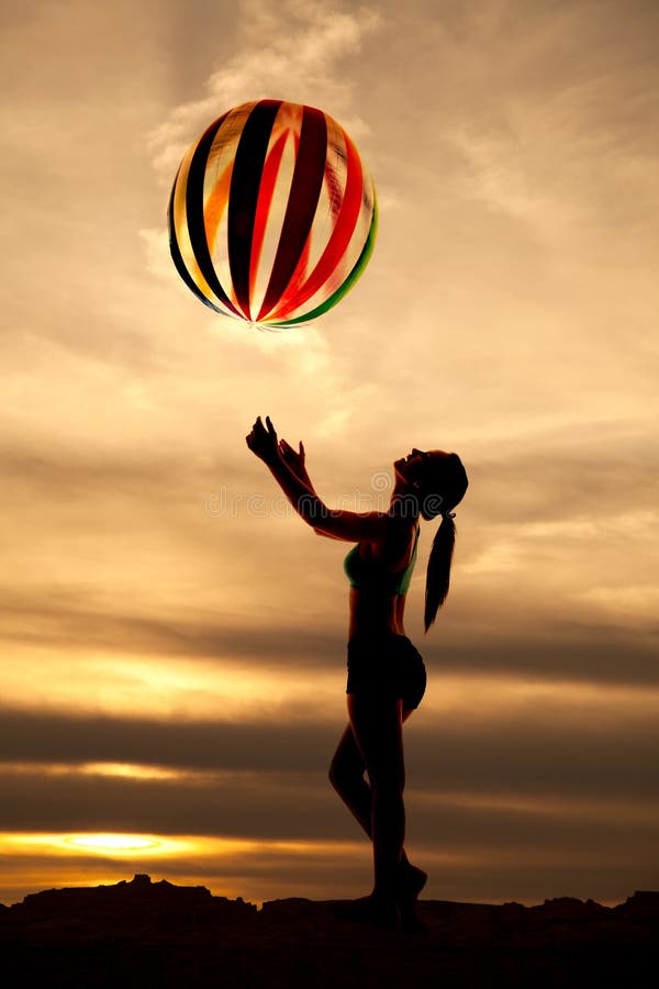 Beach ball sunset stock image. Image of light, fair, attractive - 33680901